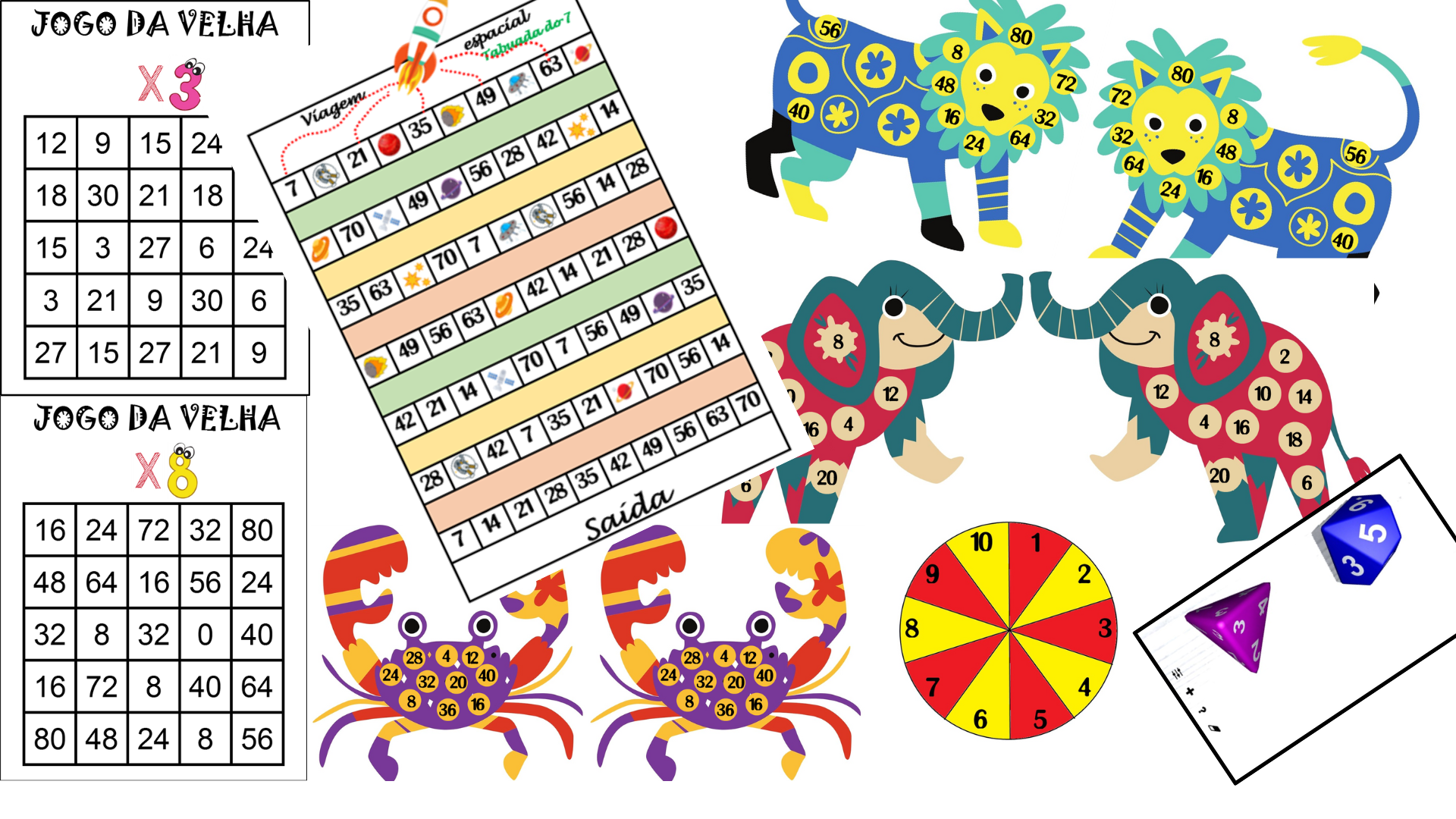 Tabuadas: atividades para construir, jogos para fixar